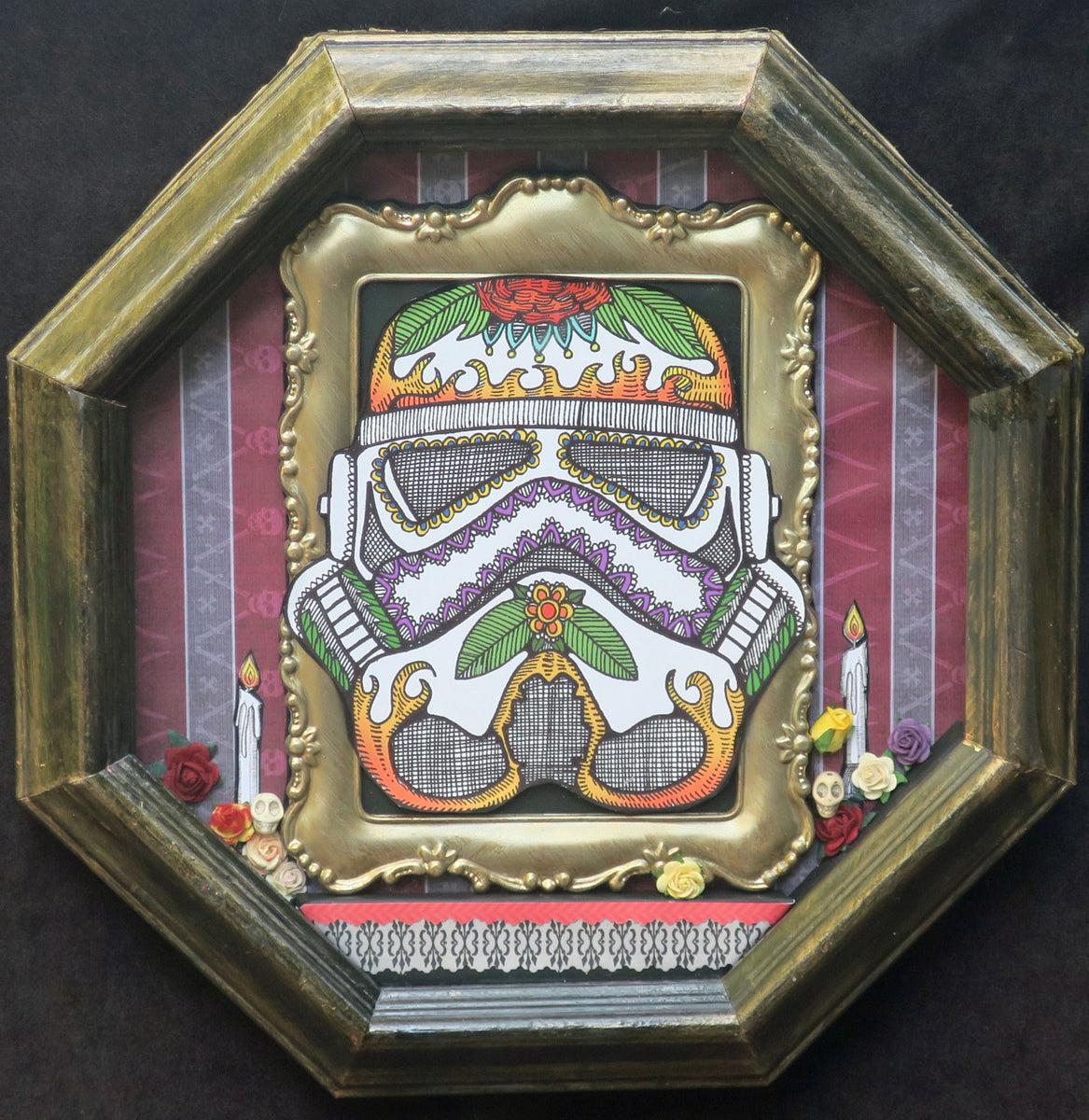Storm Trooper Inspired Sugar Skull Shadowbox | Creepy Christine Art ...