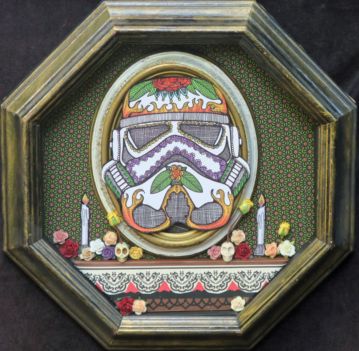 Storm Trooper Inspired Sugar Skull Shadowbox | Creepy Christine Art ...