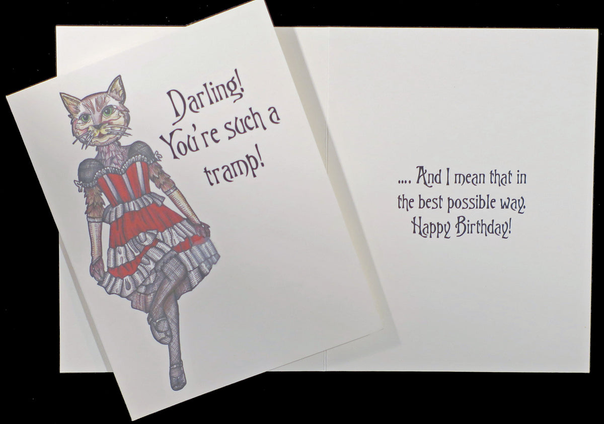 Birthday Cat Tramp Card | Creepy Christine | Paper products & Art ...